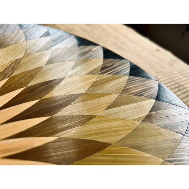 Straw Marquetry Side Table | Chairish