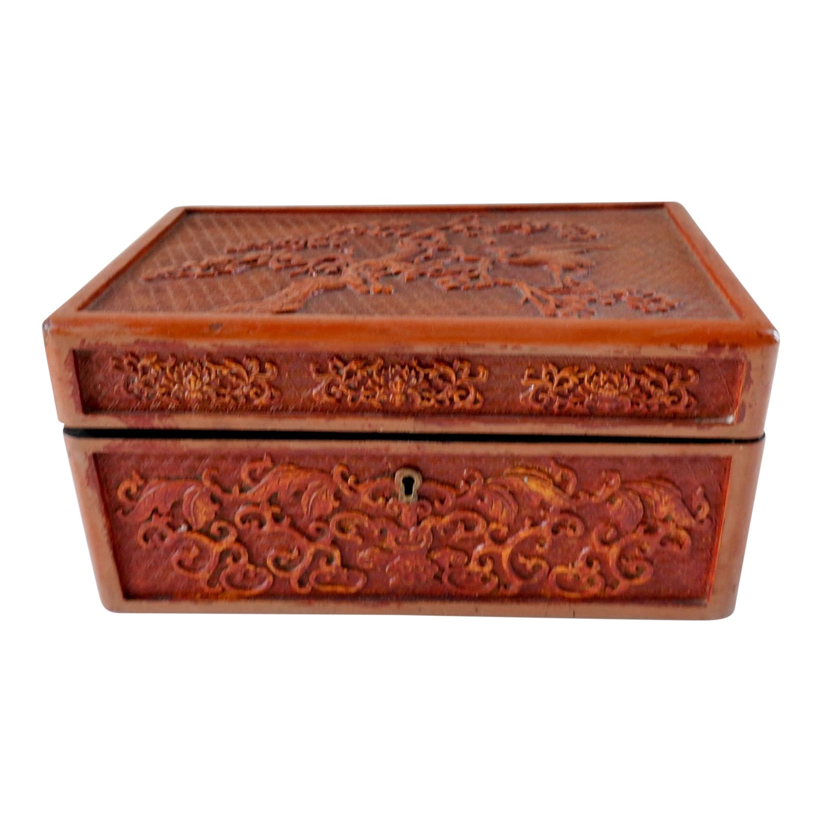 Vintage Chinese Lacquer Box | Chairish