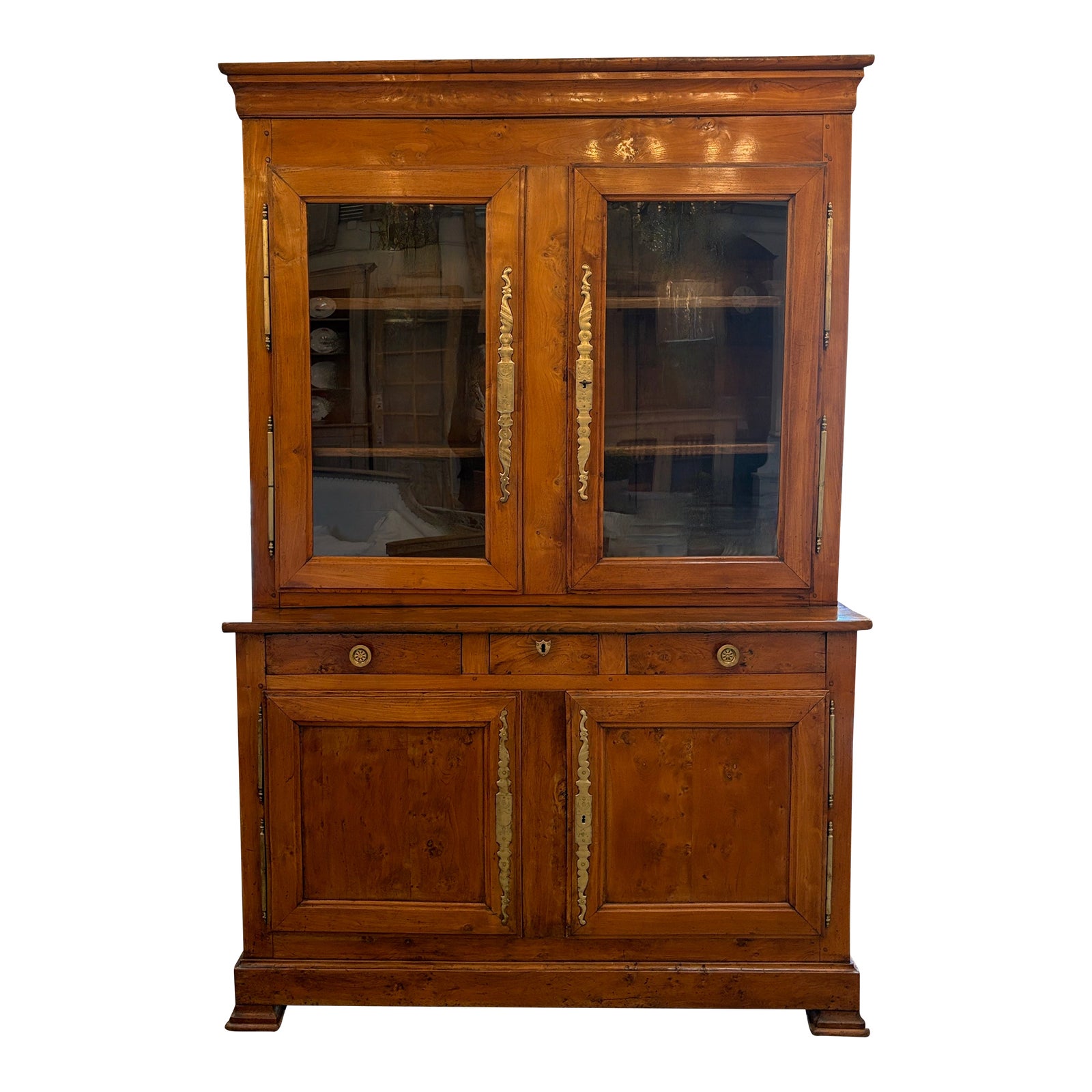 19th Century Louis Philippe French Cherry Buffet a Deux Corps | Chairish