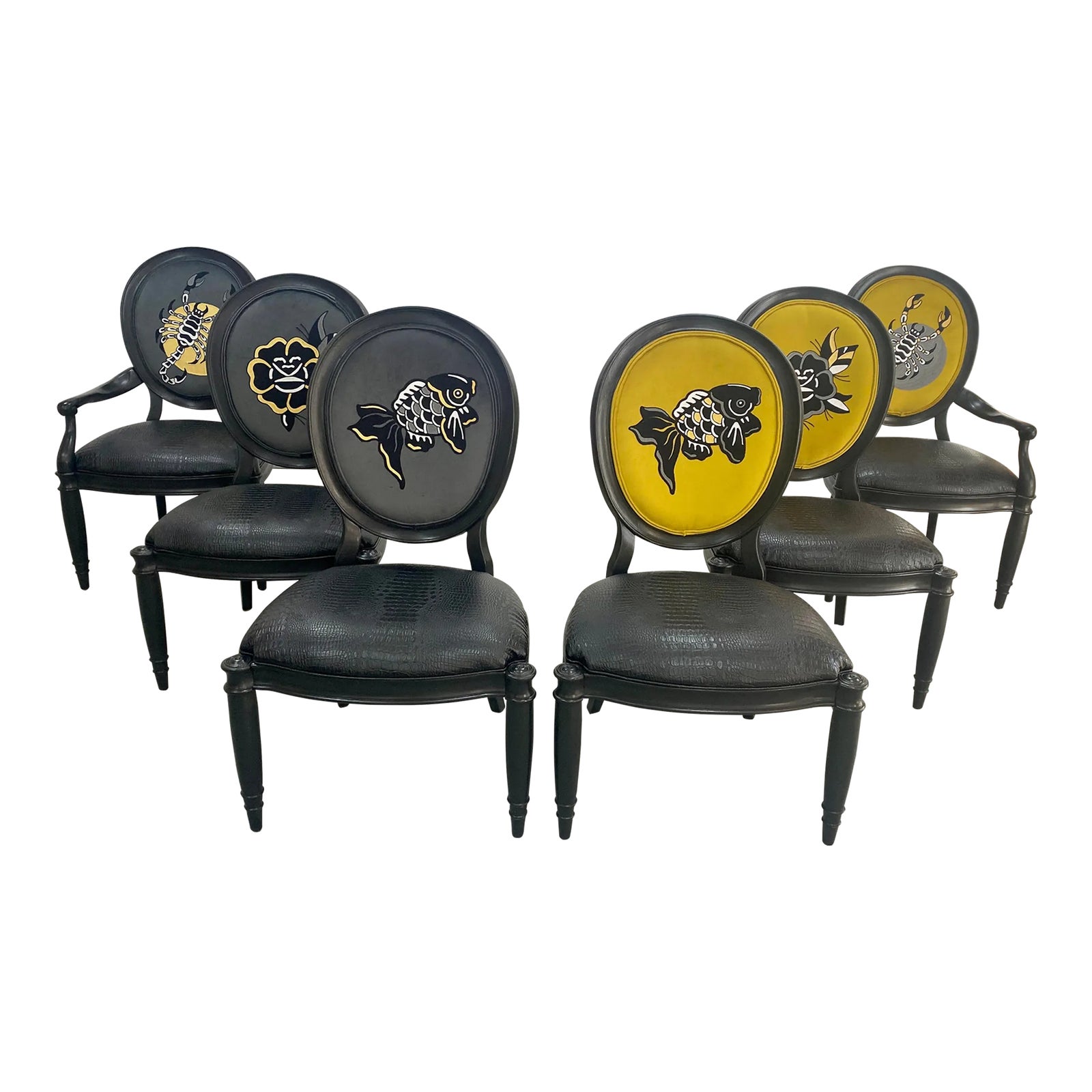 Traditional Dining Room Chairs With Chain Stitching Velvet Details ...