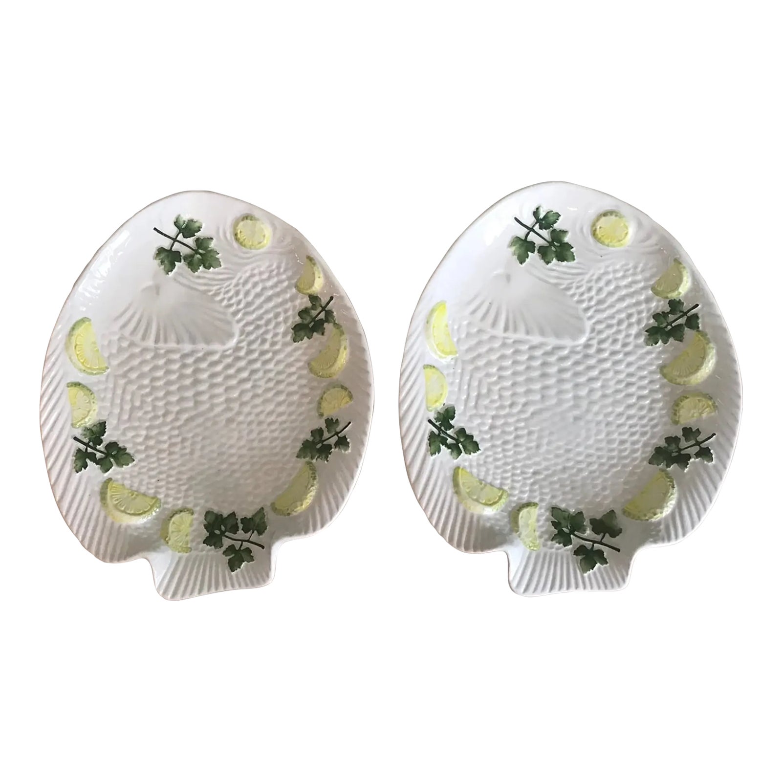 Vintage Bassano Majolica Fish Platters Italy - Set of 2 | Chairish
