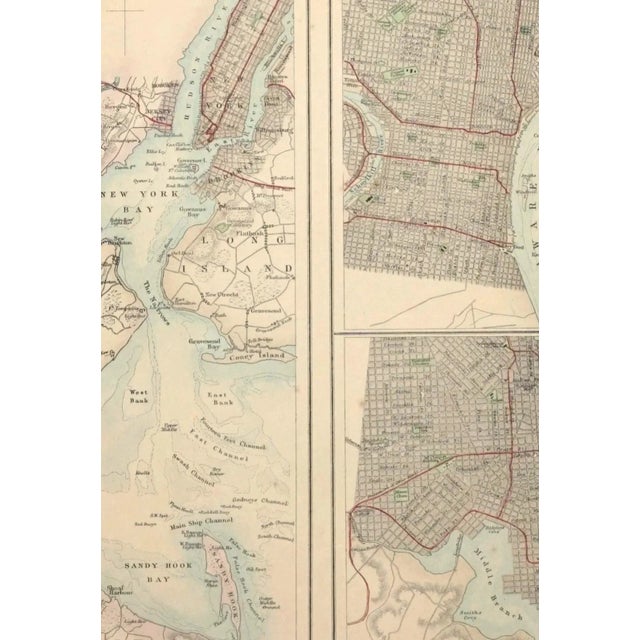 Original Antique Map of Ports and Harbors | Chairish