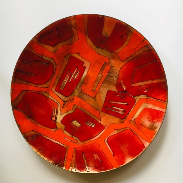 1960s Bachrach Decorative Enamel Plate Dish or Vide Poche Mid-Century ...