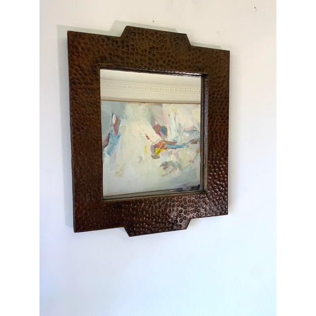 2000s Southwest Mission Rustic Hammered Copper Mirror | Chairish