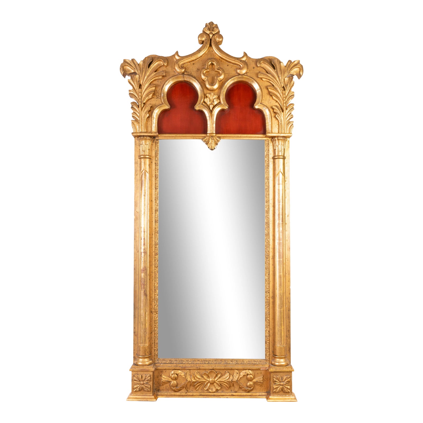 1840's Gothic Revival Gilt Pier Mirror | Chairish