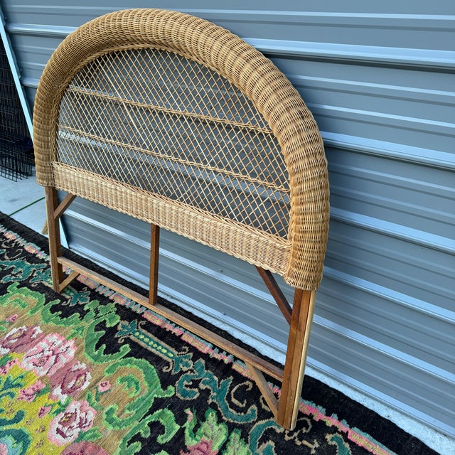 1970s Boho Rattan Full / Queen Size Headboard | Chairish