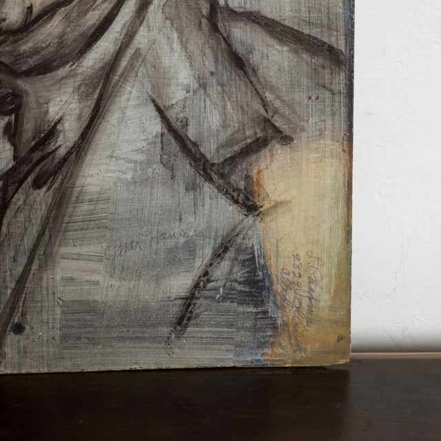 Danish Oil Portrait Mid Century Art Distinguished Gentleman Signed ...