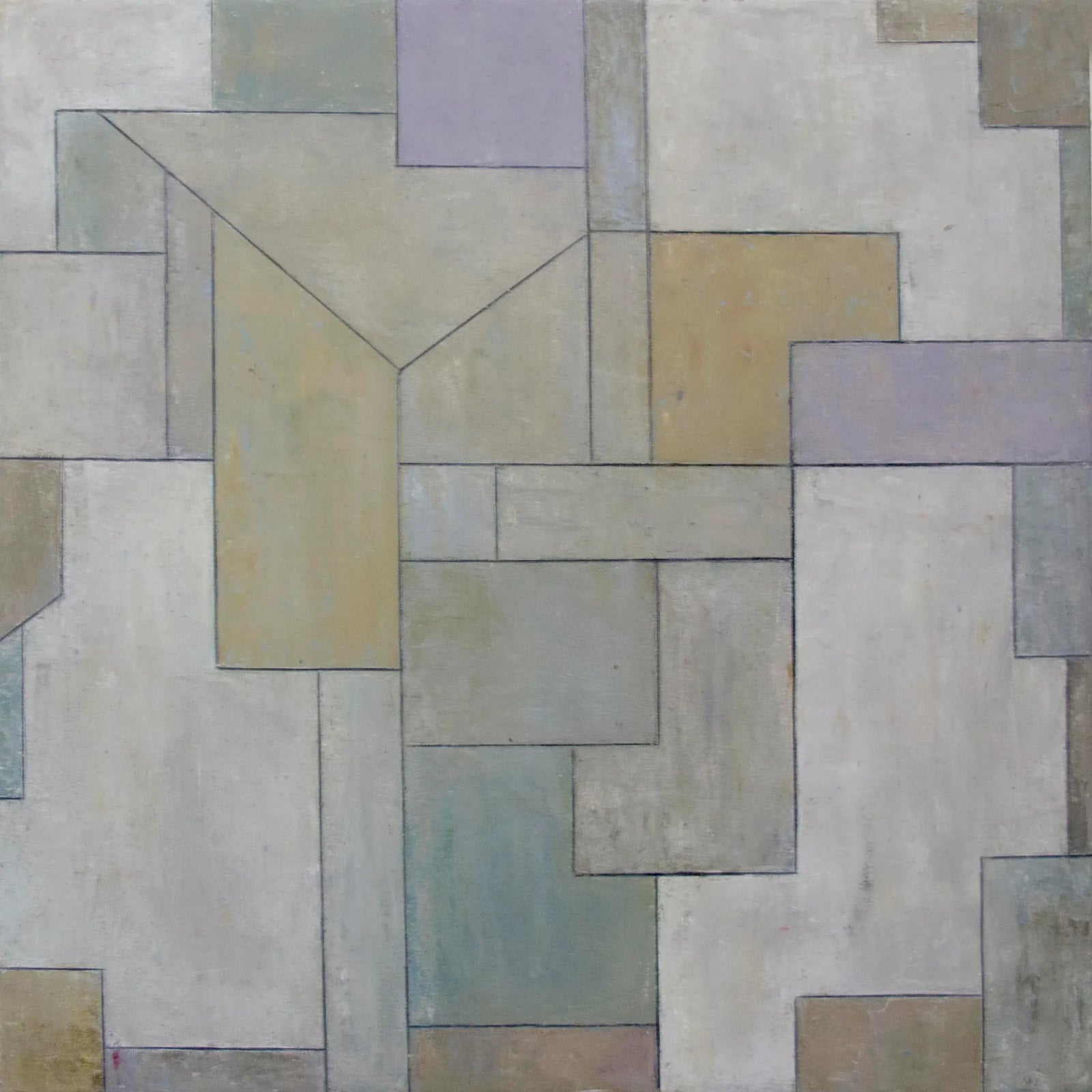 Geometric Abstract Contemporary Oil Painting by Stephen Cimini | Chairish