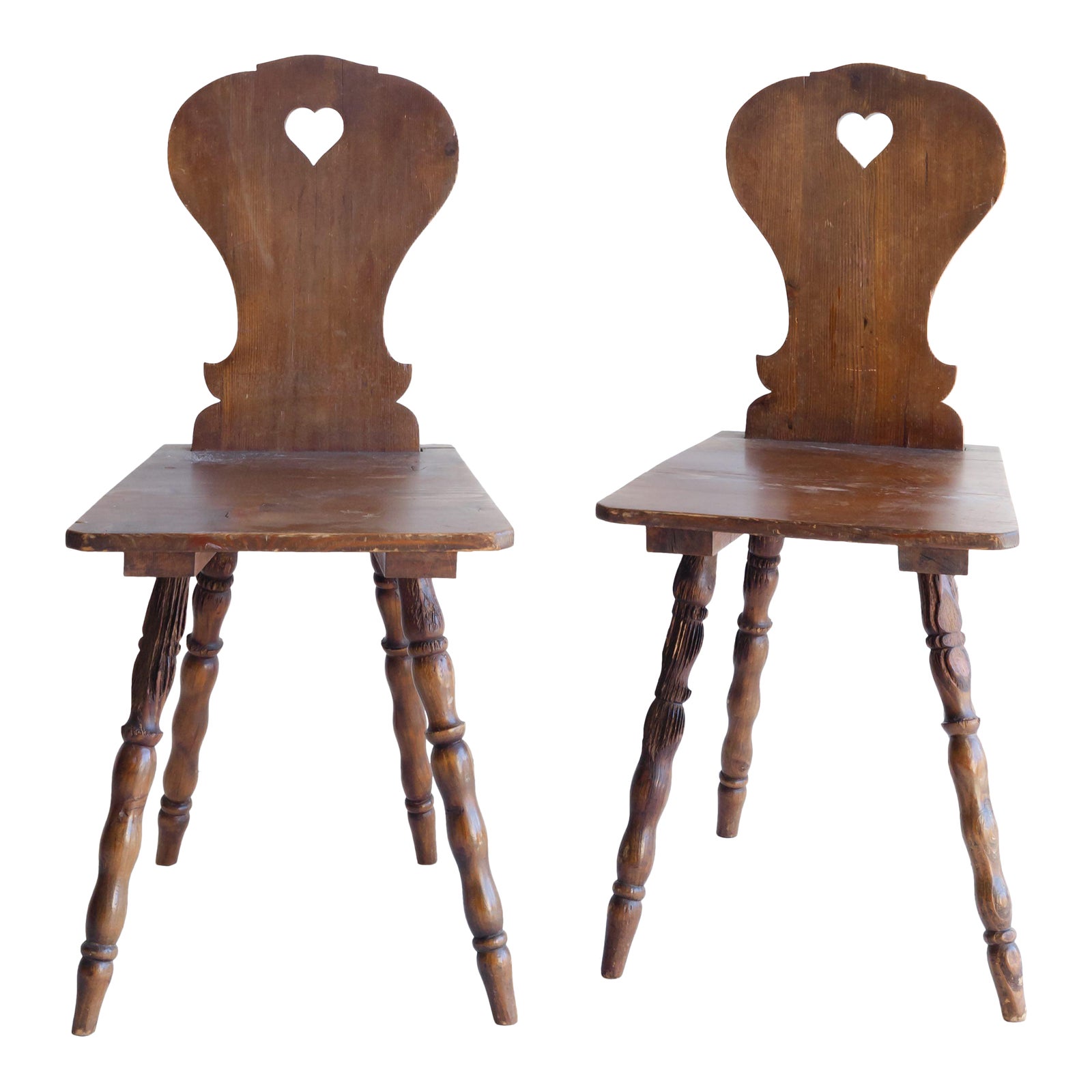 Vintage Norwegian Wood Bobbin Leg Chairs, Pair | Chairish