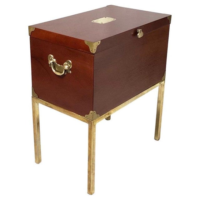 Late 20th Century Mahogany Box on Stand Side Table | Chairish