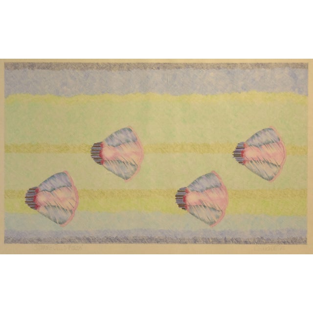Vintage Abstract Colored Pencil Drawing “Swimming Jello Molds” | Chairish