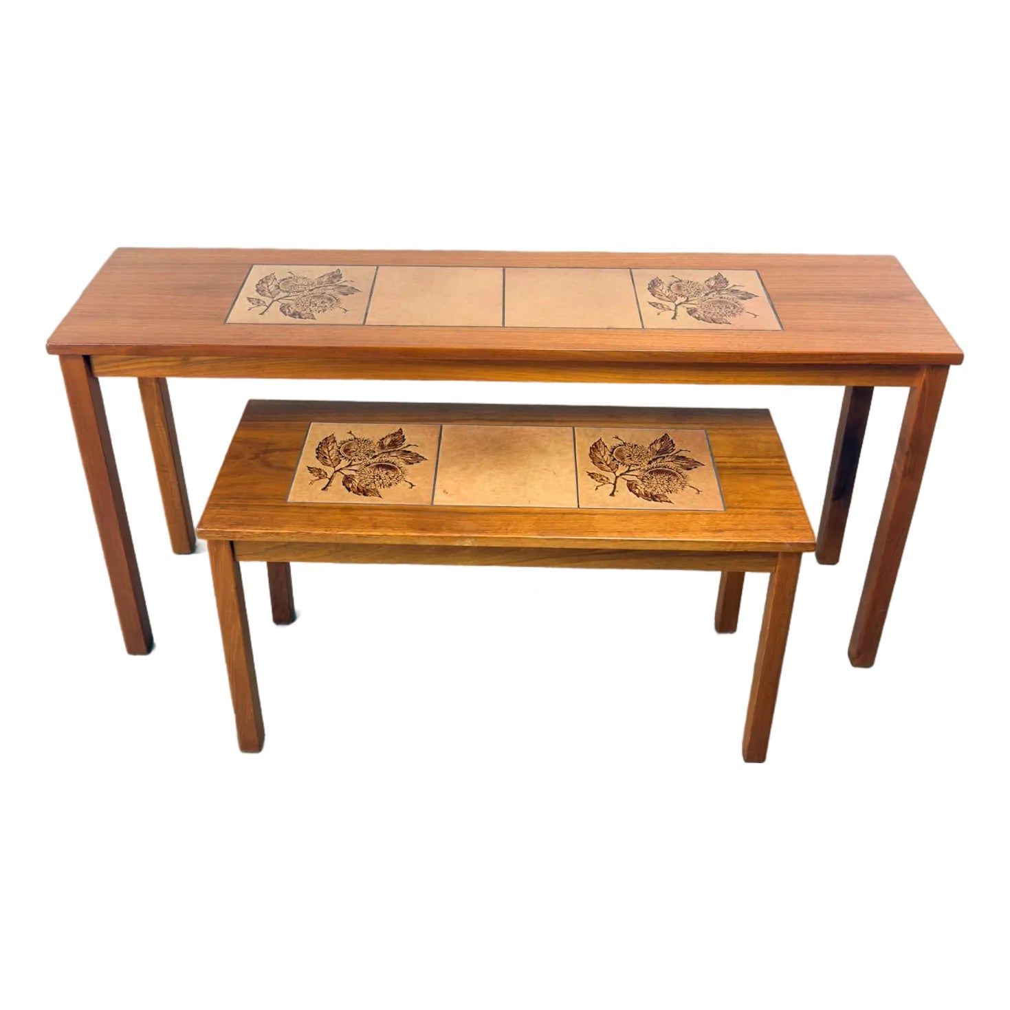 Late-20th Century Scandinavian Modern Pair of Teak Nesting Sofa Console ...