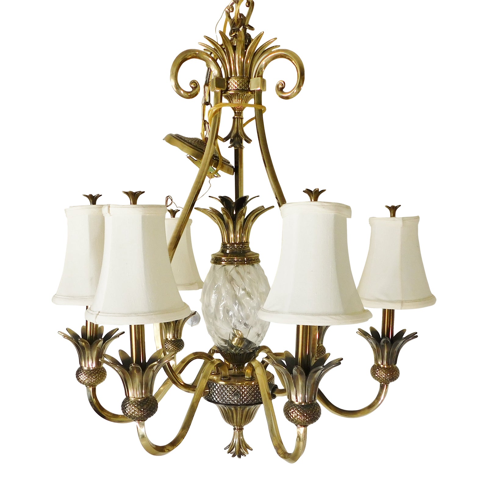 Hinkley Lighting Plantation Burnished Brass Crystal Pineapple 7 Light 6 ...
