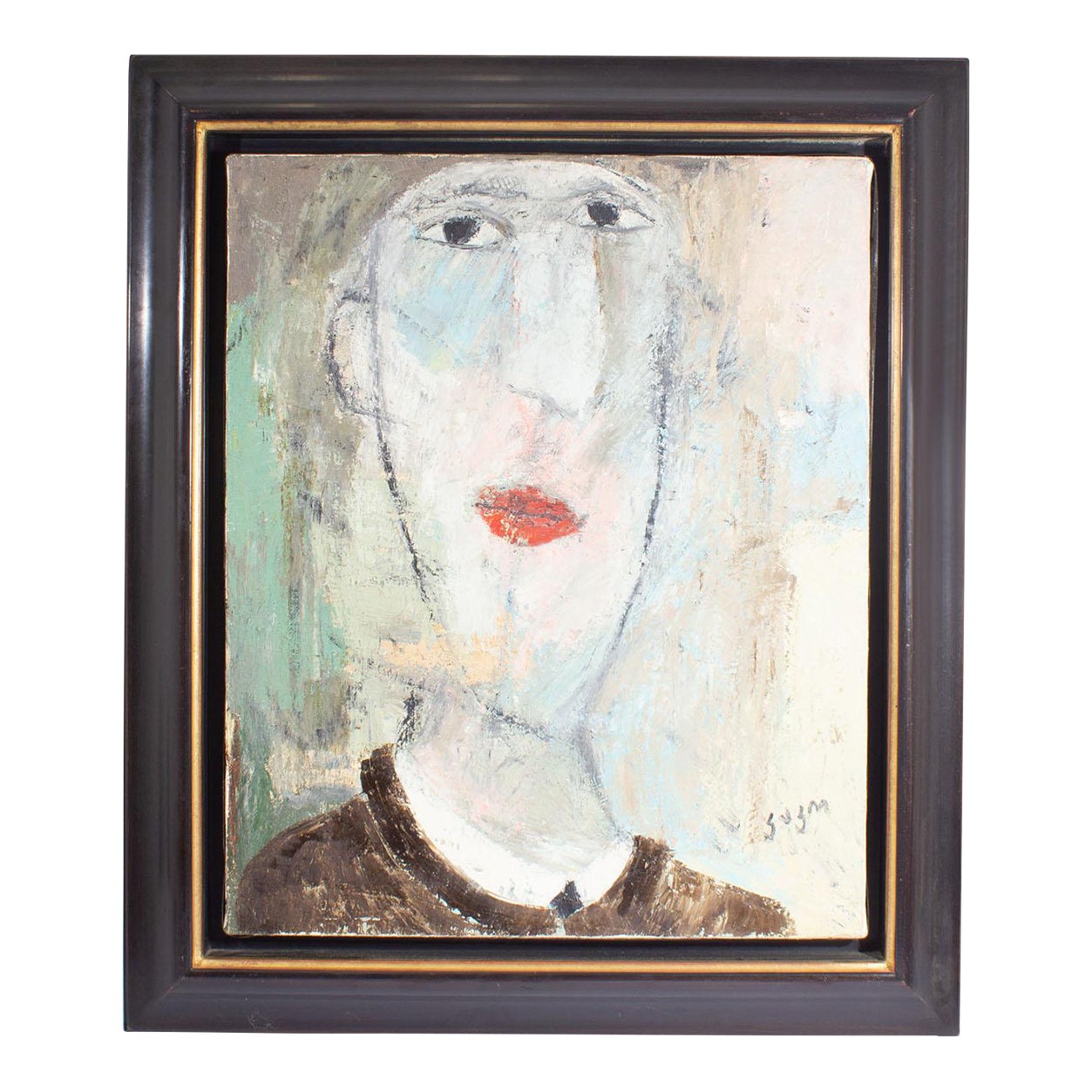 Abstract Portrait Oil on Canvas Painting By | Chairish