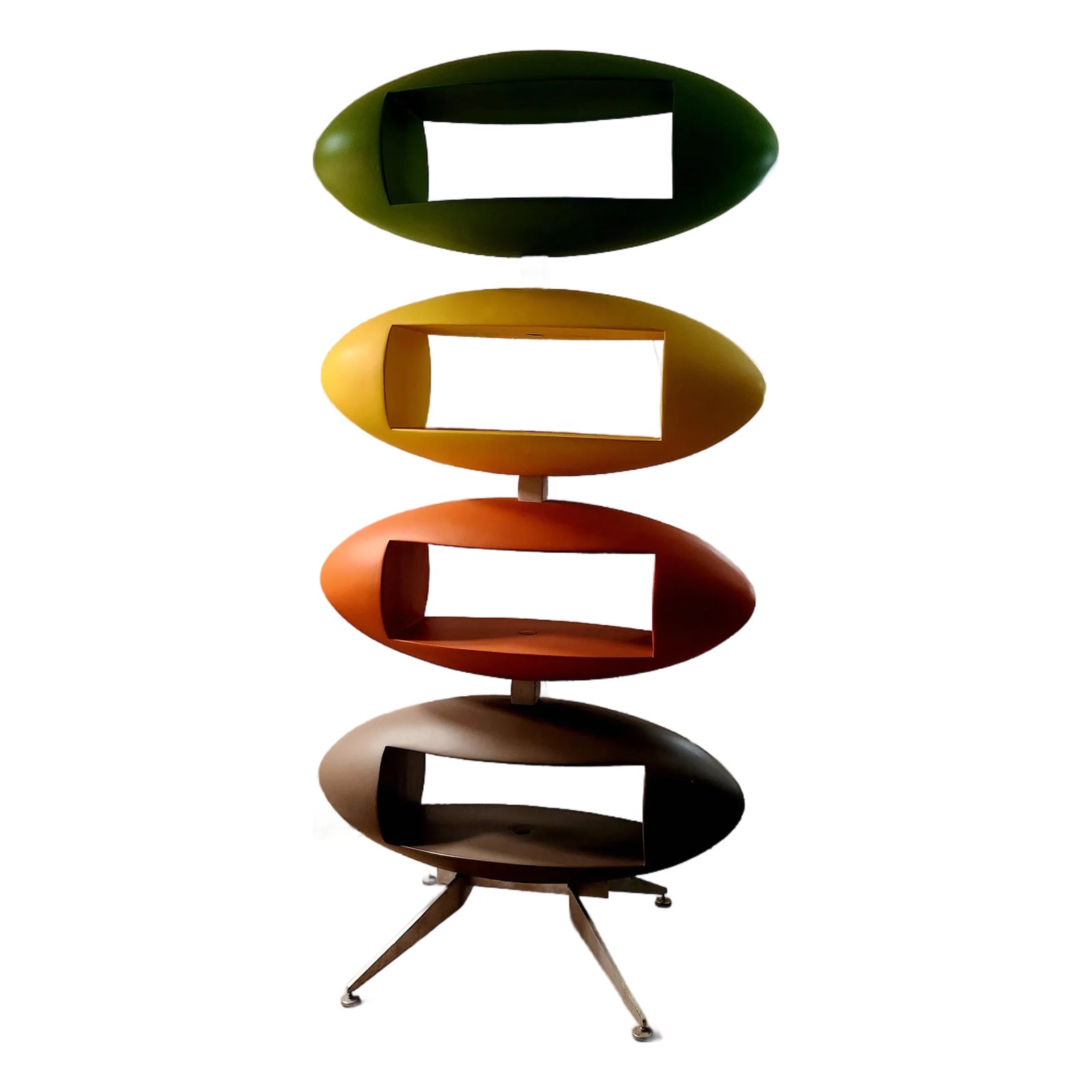 1960s Atomic Bookshelf Display 4 Tier | Chairish