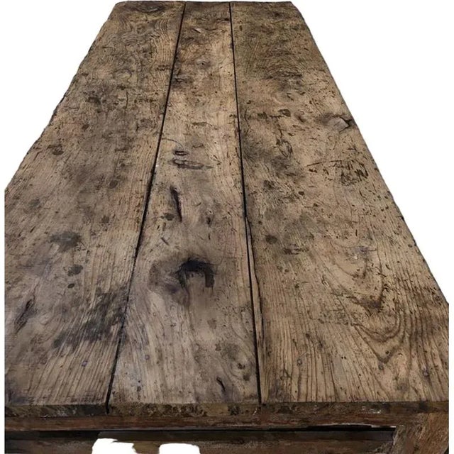 Antique Industrial Carpenter Work Table with Drawers | Chairish