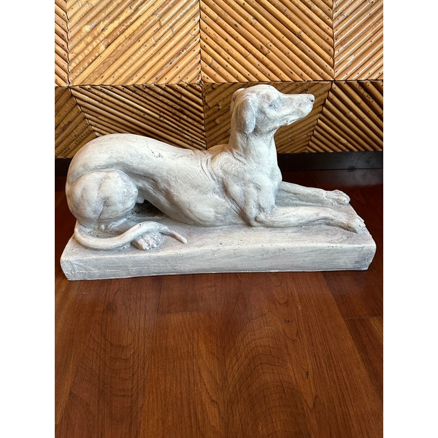 Vintage 1980’s Art Deco Revival Plaster Sculpture of Reclining Dog ...