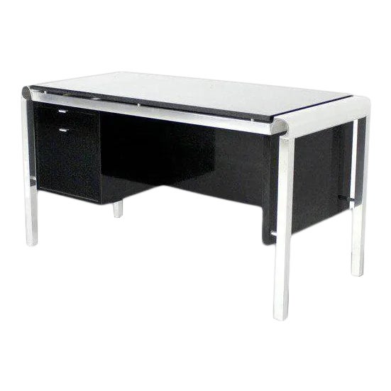 Mid Century Modern Heavy Granite Top Desk | Chairish