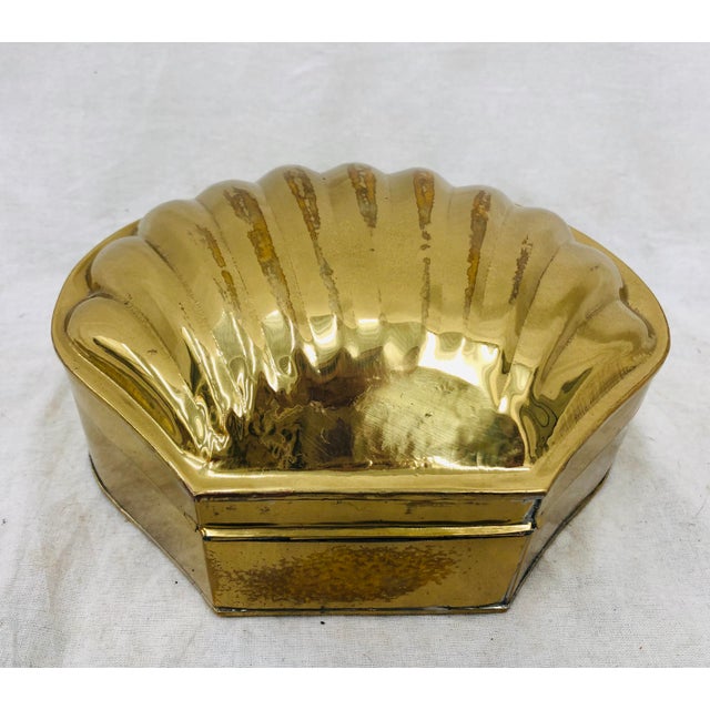 Vintage Brass Seashell Box | Chairish