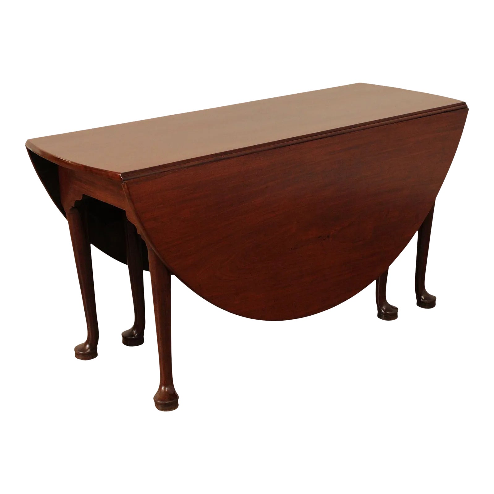 Antique Queen Anne Style Mahogany Gate-Leg Drop-Leaf Dining Table ...