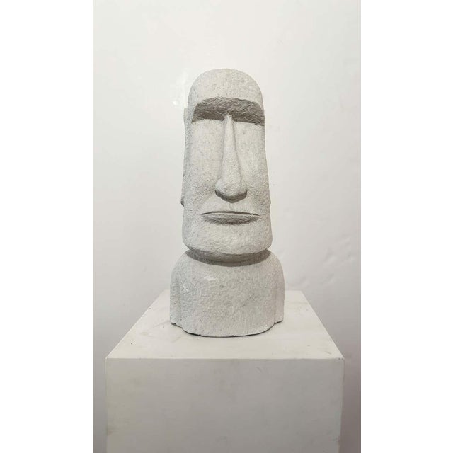 Plaster Head Primitive Sculpture in the Style of Easter Island Moai ...