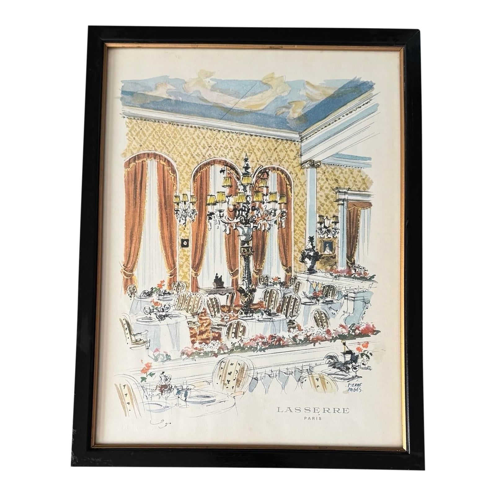 Vintage French Menu for Lasserre Paris | Chairish