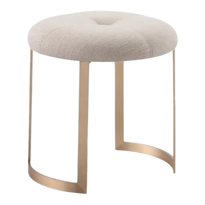 Modern Matte Gold Moon Stool | Chairish