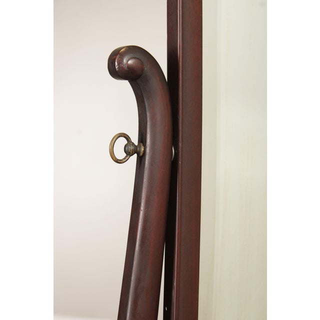Antique Mahogany Cheval Standing Mirror | Chairish