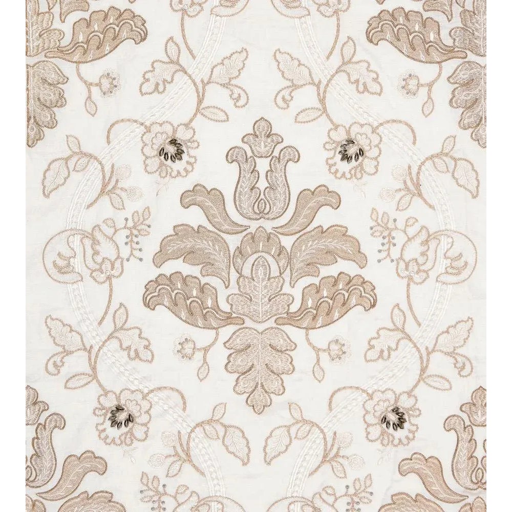 The House of Scalamandré Isabella Embroidery Fabric, Champagne | Chairish