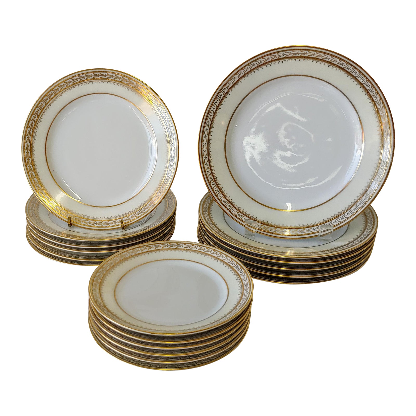 Vintage Noritake Chanfaire Handpainted Plates, Set of 18 | Chairish