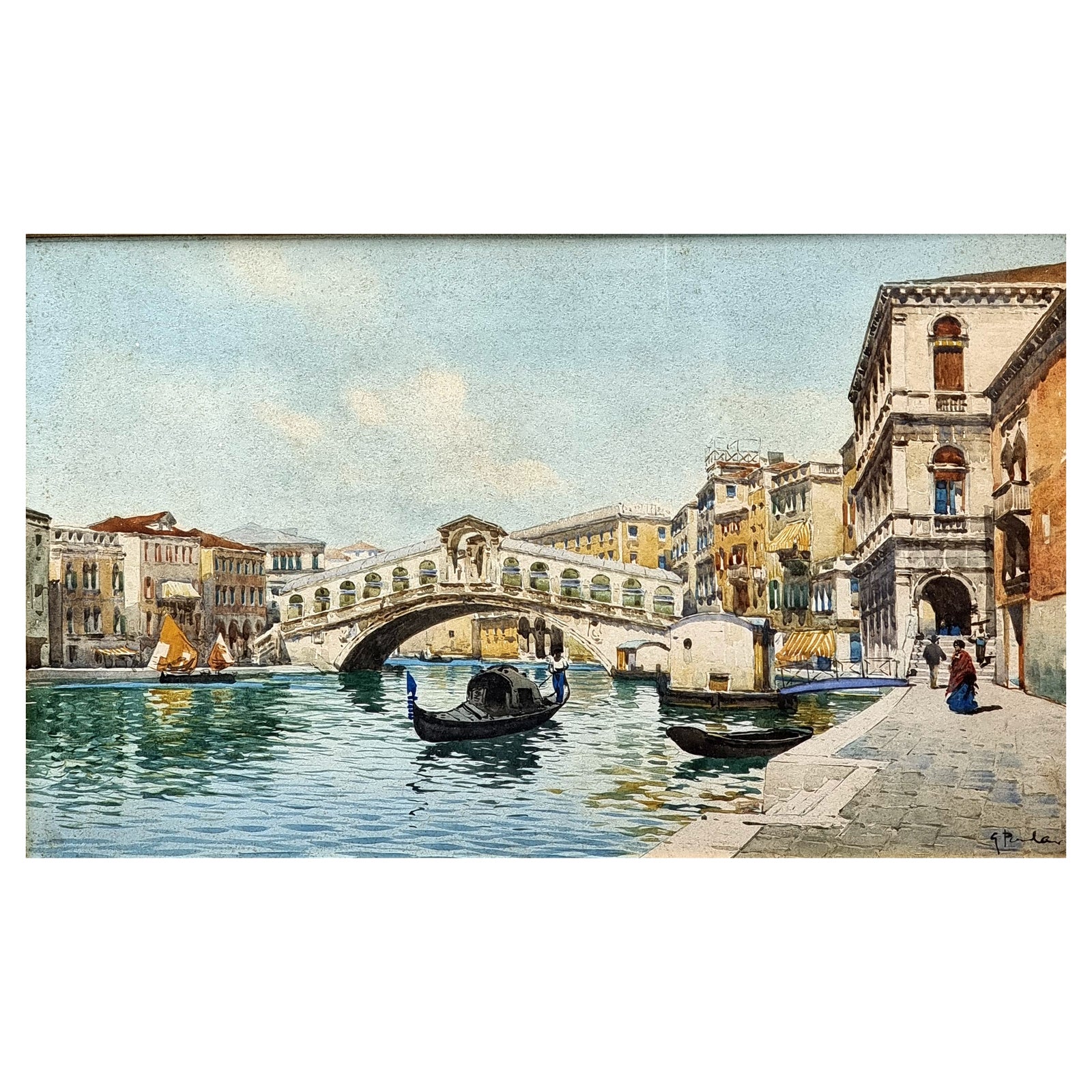 Guido Peruzzi, View of the Grand Canal, 1930, Watercolor | Chairish