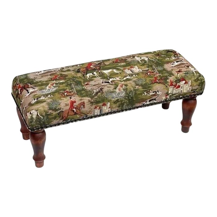Horses & Hounds Narrow Stool | Chairish