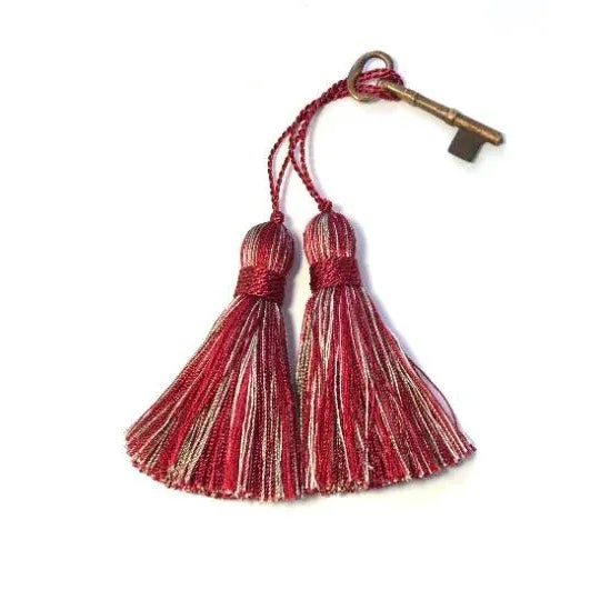 Petite Red Tassels - a Pair | Chairish