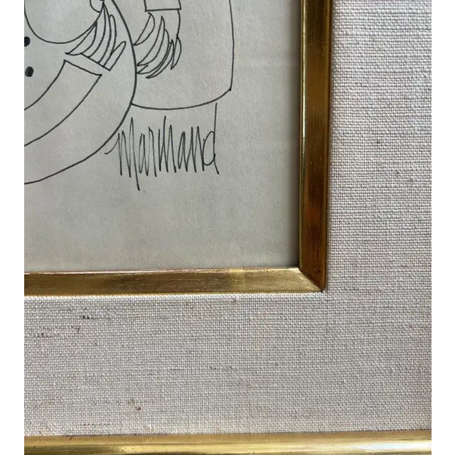 Original Cubist Ink Artwork by Phillipe Marchand, in Gold Frame, 20th ...