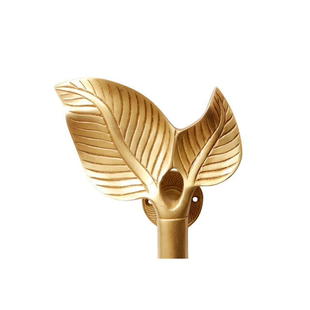 Large Brass Leaf Handles - a Pair | Chairish