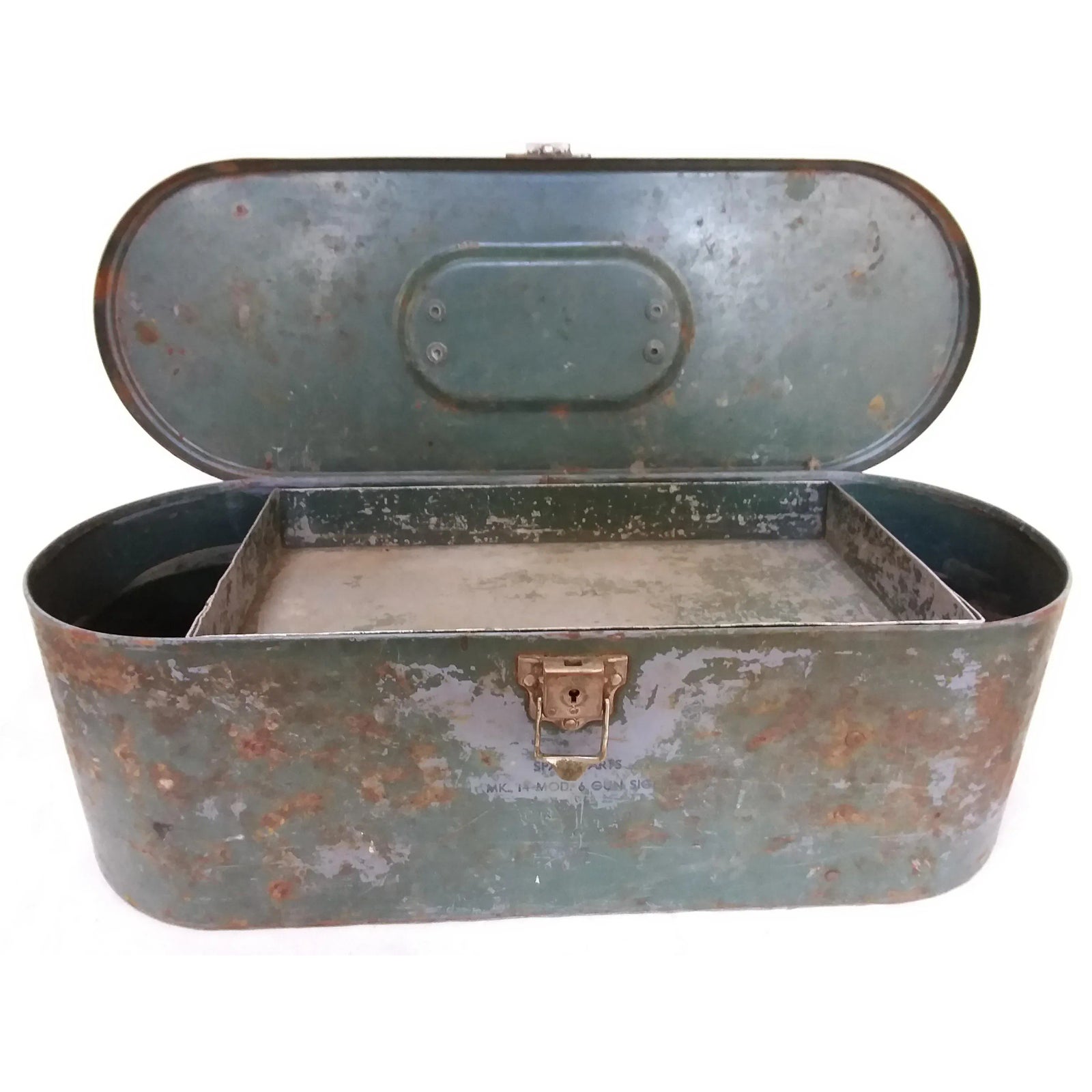 Vintage Metal Box With Old Paint | Chairish