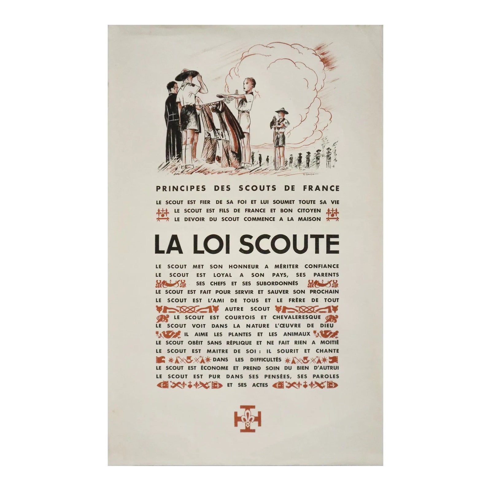1940's French Poster, La Loi Scoute (The Boy Scouts Rules) | Chairish