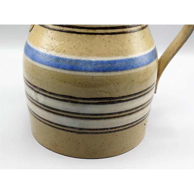 Large Antique English Mocha Ware Jug Pitcher | Chairish