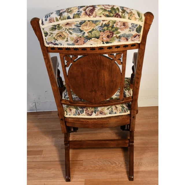 1890s Antique Victorian Eastlake Carved Oak Rocking Chair | Chairish