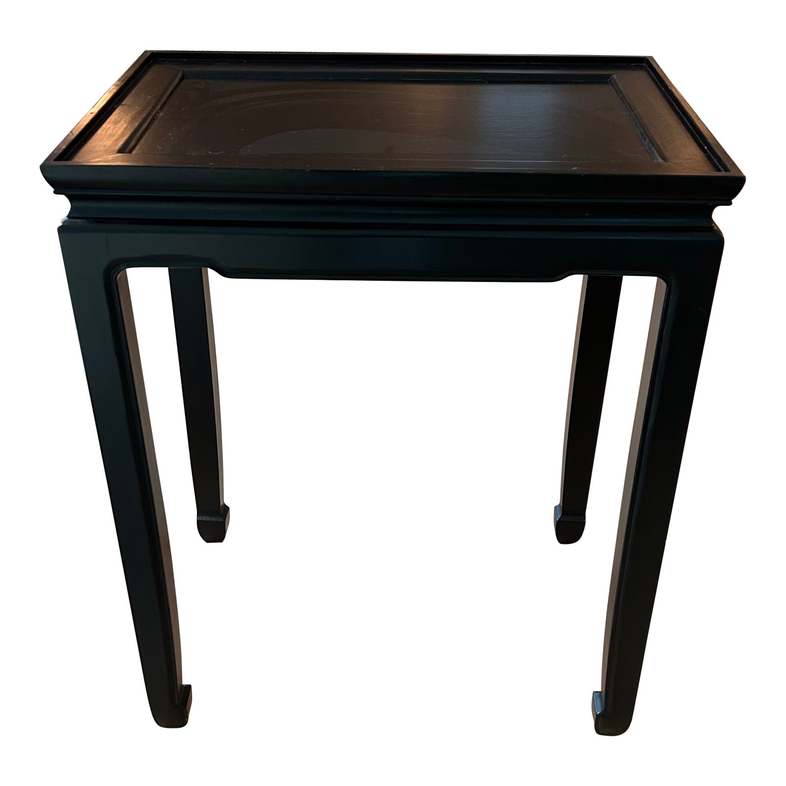 Black Ming Style Side Table | Chairish