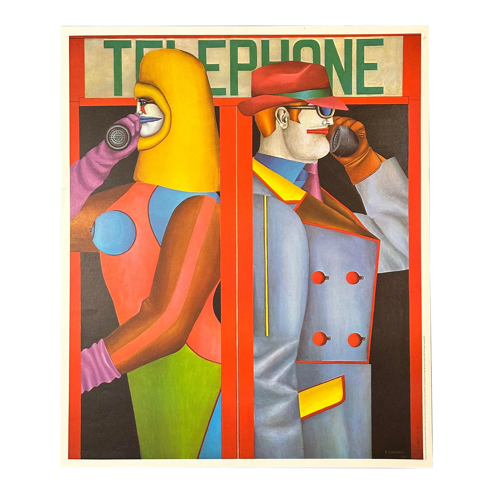 Richard Lindner “Telephone” 1980 Exhibition Lithograph Poster | Chairish