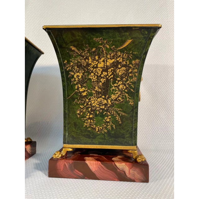 Vintage French Style Tole Cachepot Jardinieres - a Pair | Chairish