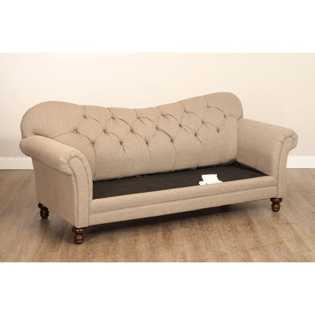 Hughes Furniture Modern English Traditional Tufted Sofa | Chairish