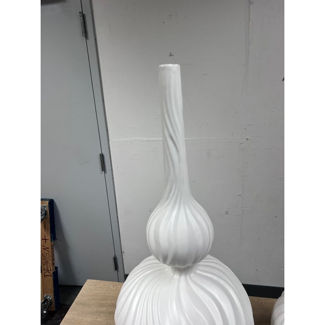 Global Views Magura Snow White Vases, a Pair | Chairish