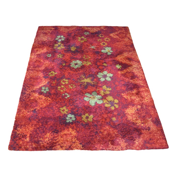 Vintage German Floral Rug, 1970s | Chairish