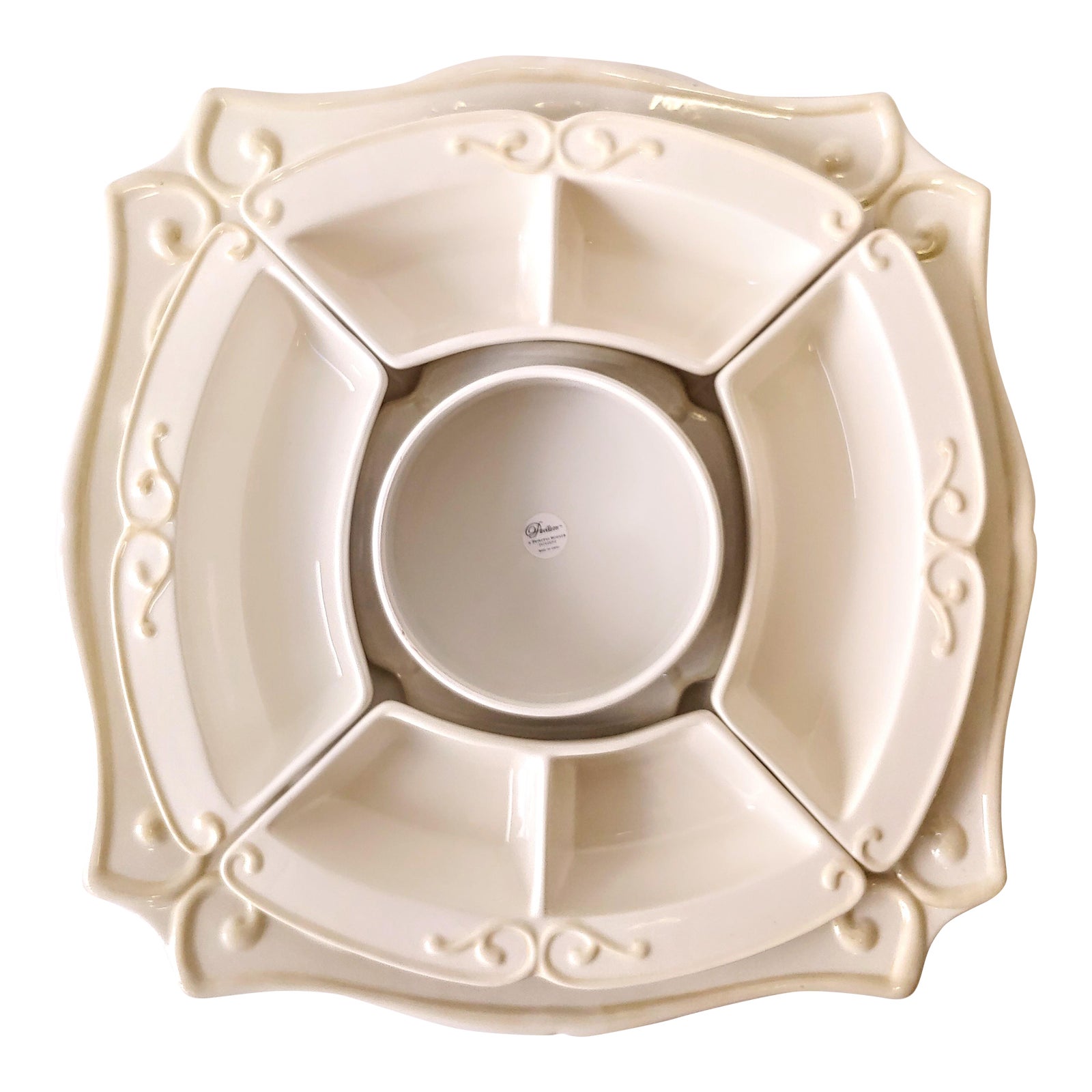 Vintage Princess House Pavillion Stoneware Sectional Serving Platter ...