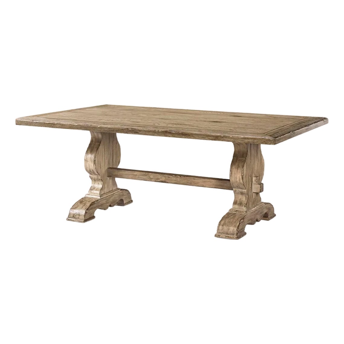 Rustic Farmhouse Trestle Dining Table | Chairish
