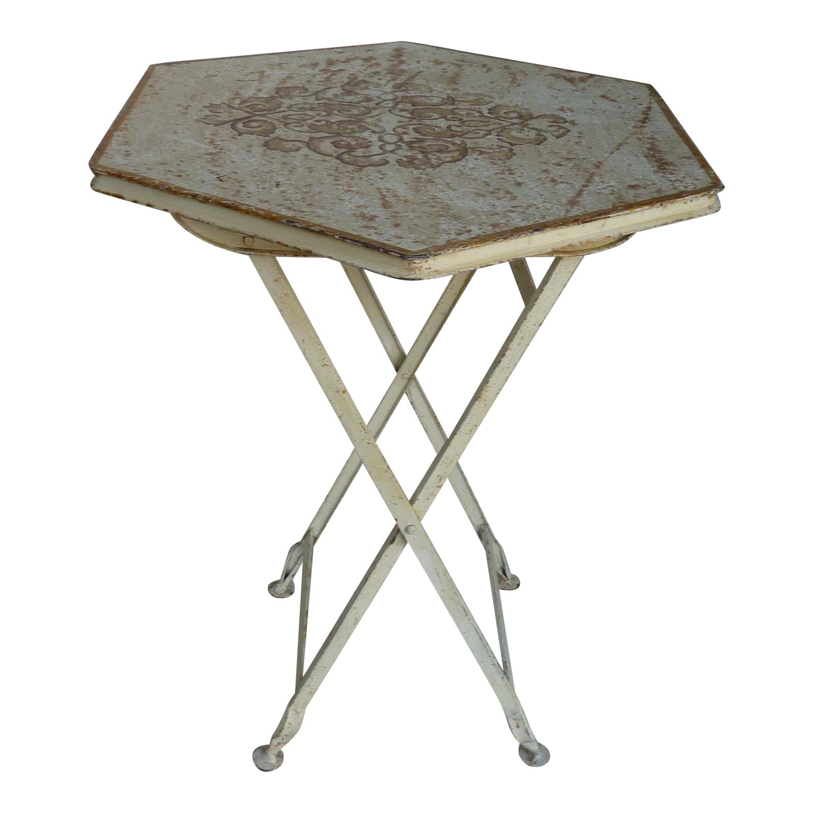 Painted Metal Folding Table | Chairish