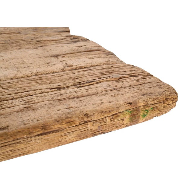 Mid 20th Century Primitive Weathered Wood Dining Table With Metal ...