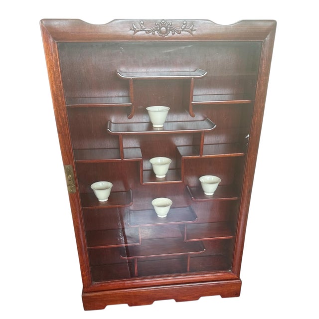 Mid Century Chinese Japanese Asian Cabinet Snuff Bottle Collection ...